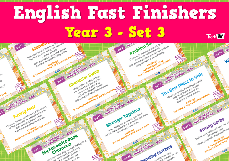 English Fast Finishers - Year 3 (Set 3:Purple) :: Teacher Resources and ...
