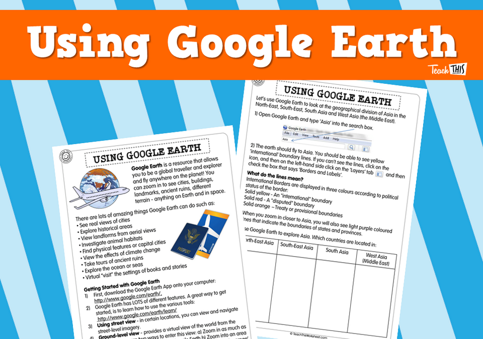 Using Google Earth (2pg) :: Teacher Resources and Classroom Games ...