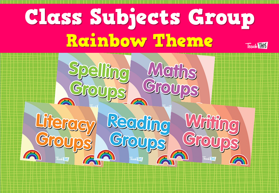 Class Subjects Group - Rainbow Theme :: Teacher Resources and Classroom ...