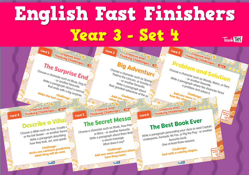 English Fast Finishers – Year 3 (Set 4:Orange) :: Teacher Resources and ...