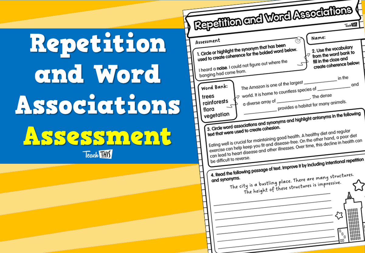 Repetition and Word Associations Assessment :: Teacher Resources and ...