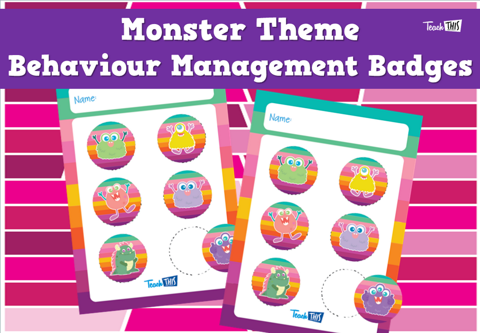 Monster Theme Behaviour Management Badges :: Teacher Resources and ...