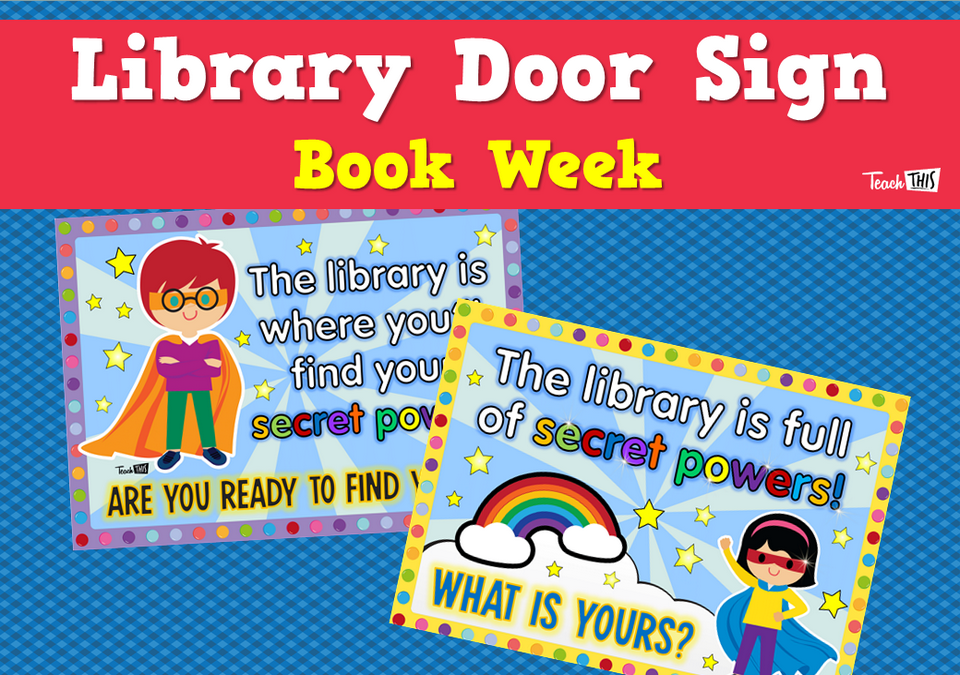 Library Sign - Reading is My Secret Power :: Teacher Resources and ...