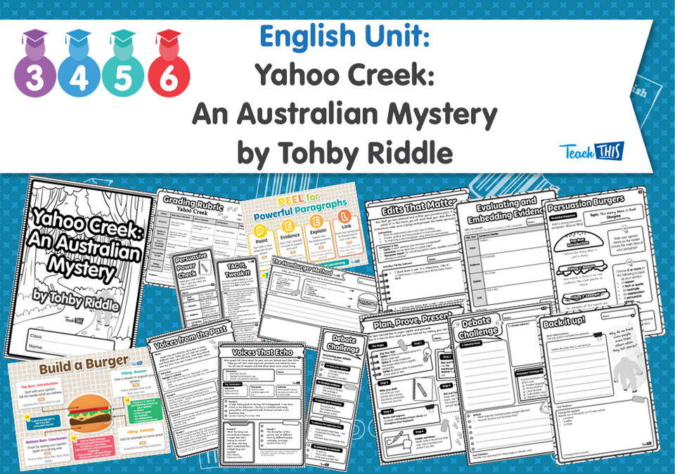 English Unit: Yahoo Creek: An Australian Mystery by Tohby Riddle :: Teacher Resources and ...