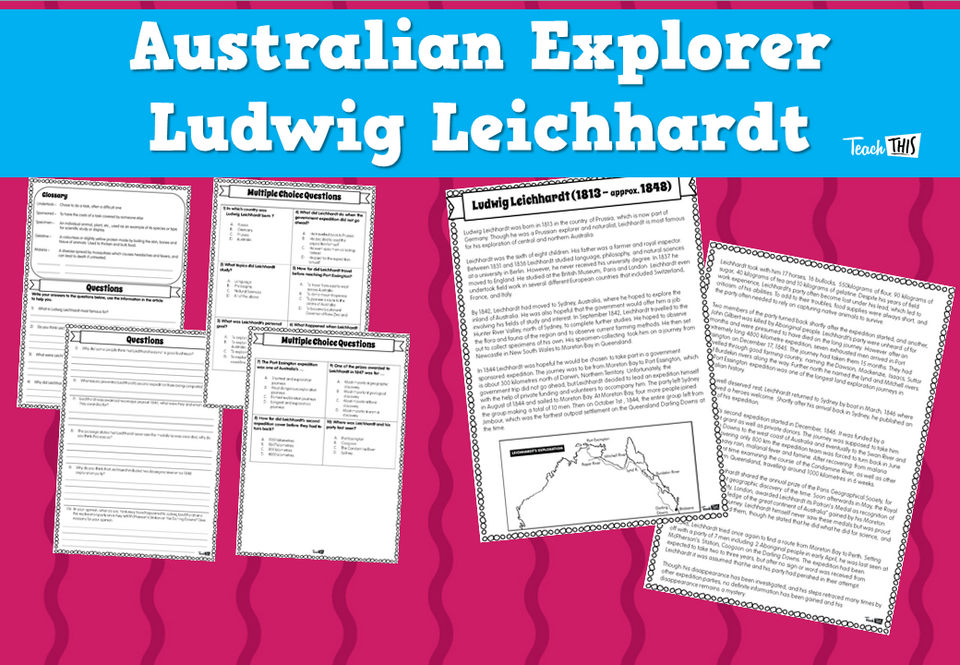 Australian Explorer - Ludwig Leichhardt :: Teacher Resources and ...