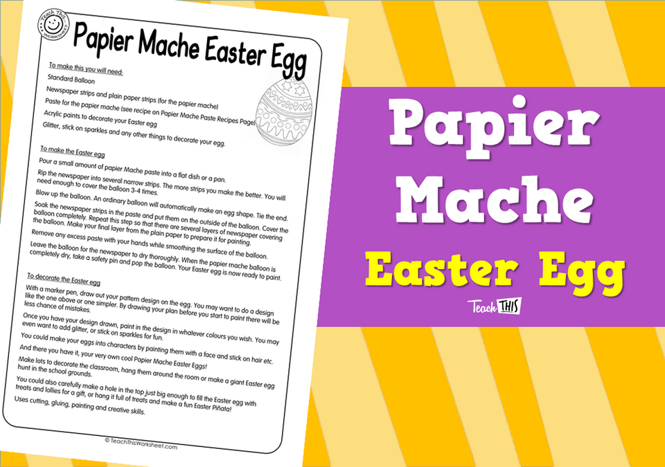 Paper Mache Easter Egg :: Teacher Resources and Classroom Games ...