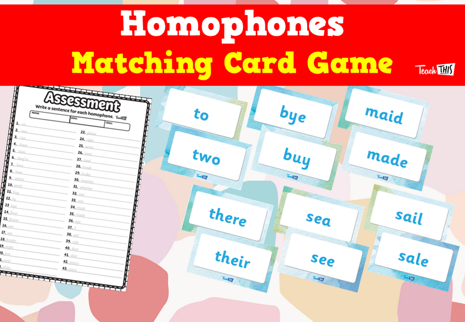 Homophones Matching Cards :: Teacher Resources and Classroom Games ...