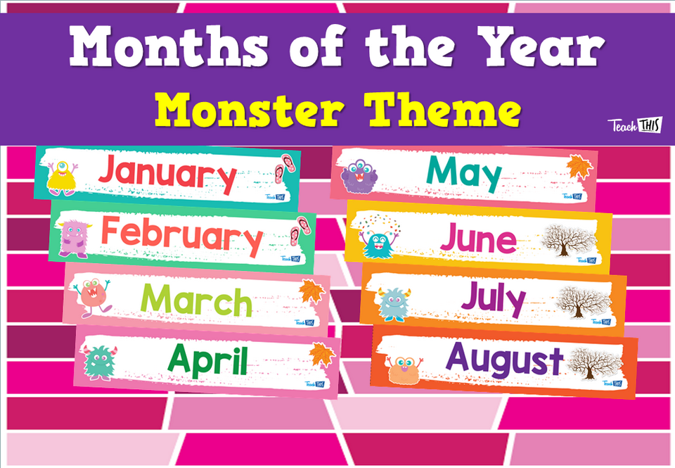 Months of the Year - Monster Theme :: Teacher Resources and Classroom ...