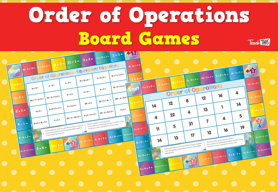 Order of Operations Board Games :: Teacher Resources and Classroom ...
