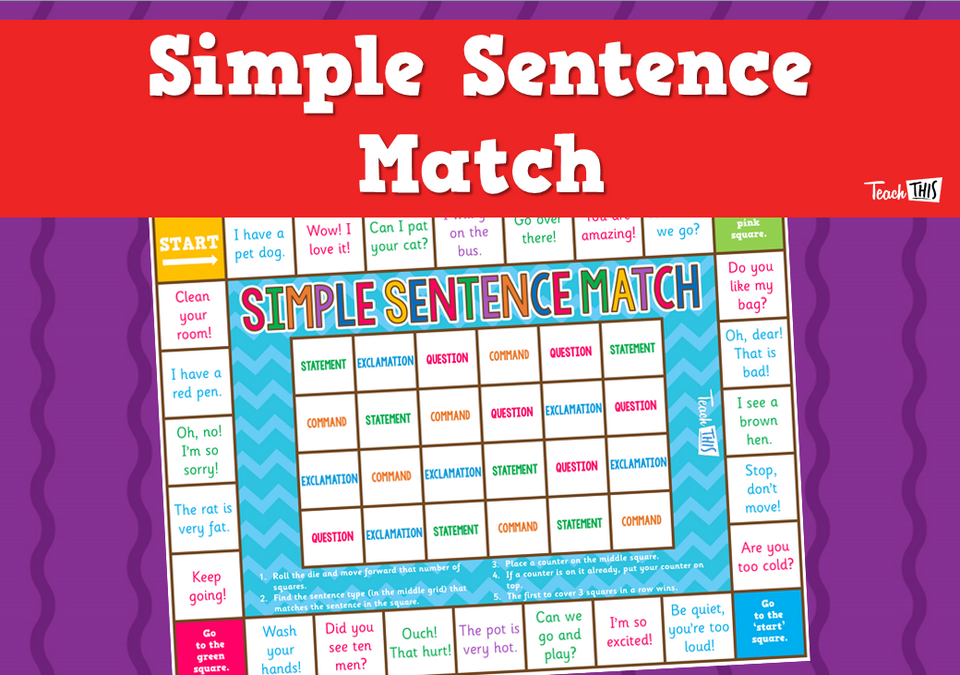 Simple Sentence Match :: Teacher Resources and Classroom Games :: Teach ...