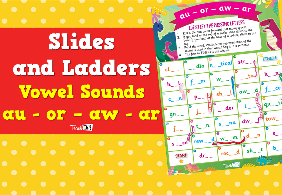 Slides and Ladders – Vowel Sounds au - or - aw -ar :: Teacher Resources ...