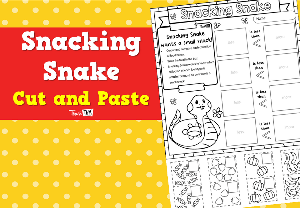 Snacking Snake Cut and Paste :: Teacher Resources and Classroom Games ...