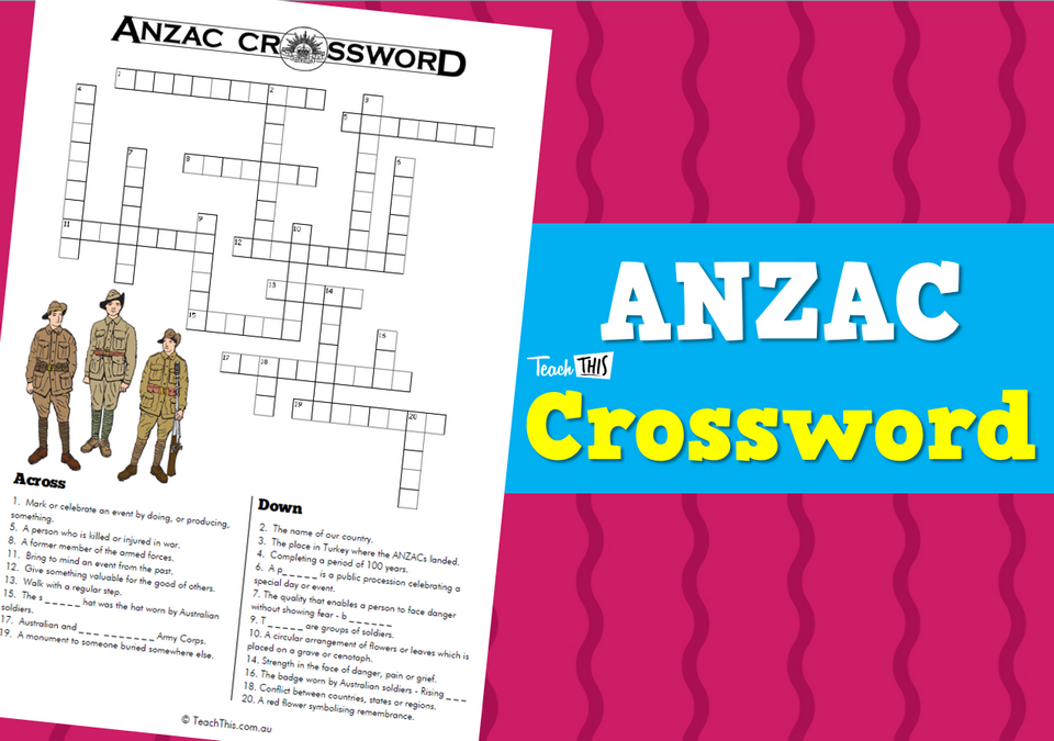 ANZAC Crossword :: Teacher Resources and Classroom Games :: Teach This