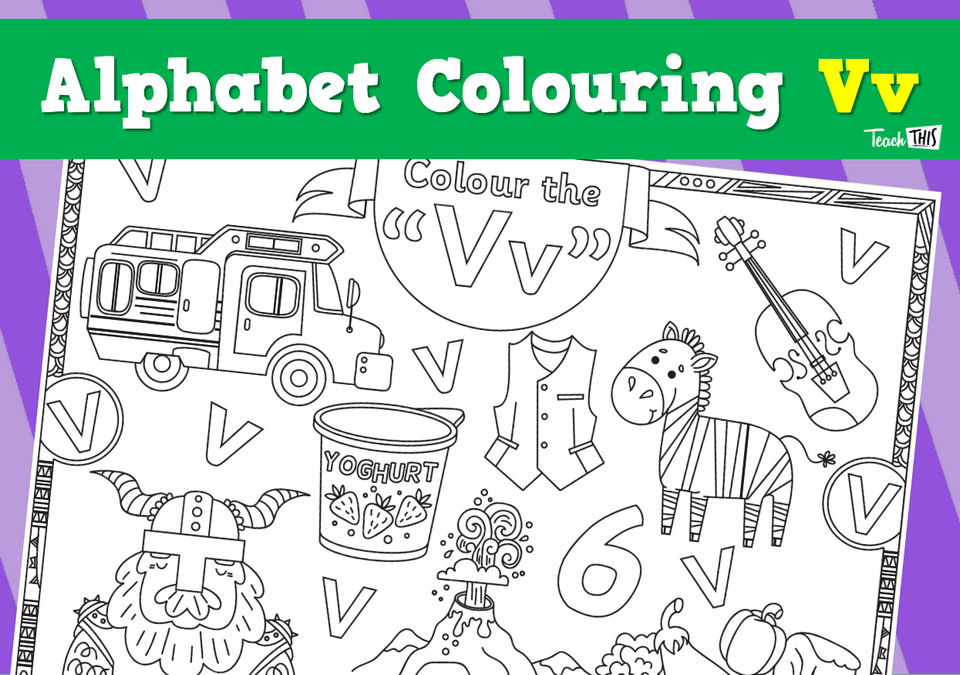 Alphabet Colouring Vv :: Teacher Resources and Classroom Games :: Teach ...