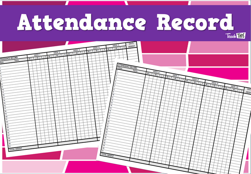 Attendance Record :: Teacher Resources and Classroom Games :: Teach This