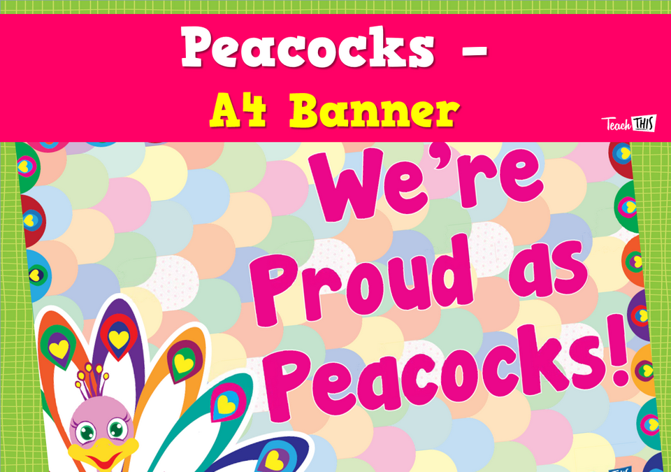 Banner Peacock A4 :: Teacher Resources and Classroom Games :: Teach This
