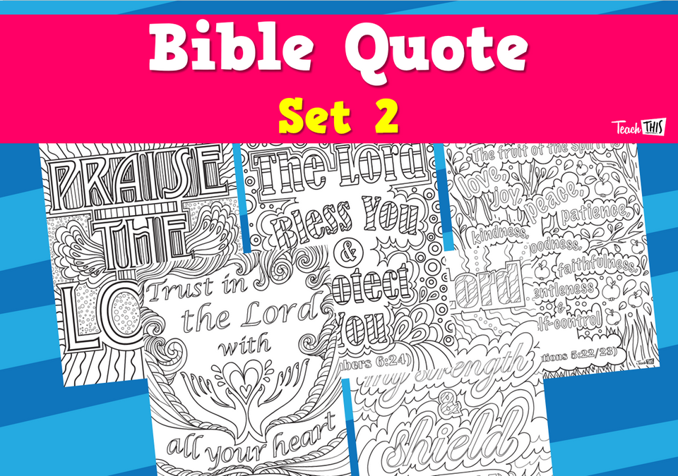 Bible Quote Colouring - Set 2 :: Teacher Resources and Classroom Games ...