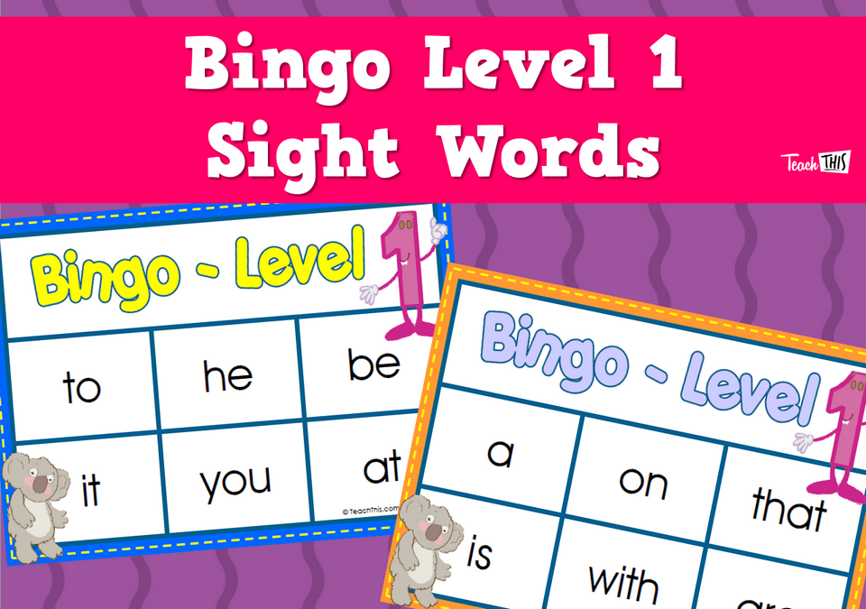 Bingo Level 1 Sight Words :: Teacher Resources and Classroom Games ...