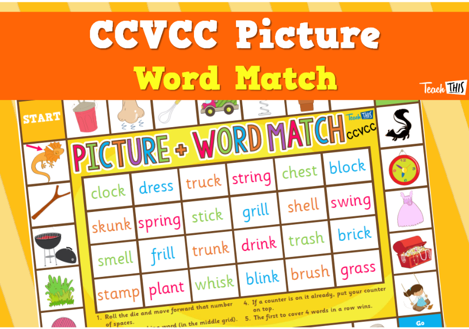 CCVCC - Picture To Word Match :: Teacher Resources and Classroom Games ...
