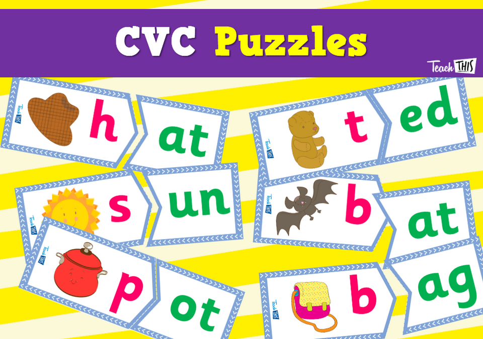 CVC Puzzles :: Teacher Resources and Classroom Games :: Teach This