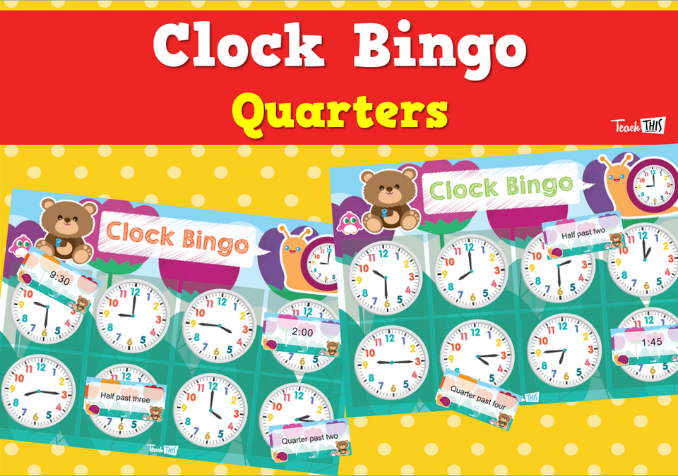Clock Bingo - Quarters :: Teacher Resources and Classroom Games ...