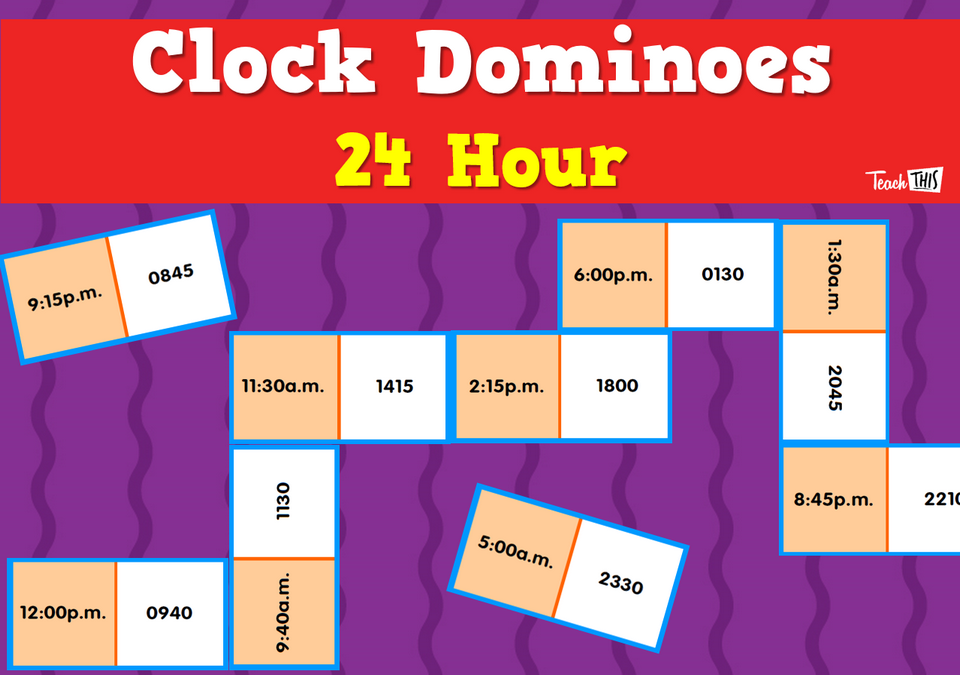 Clock Dominoes - 24 hour :: Teacher Resources and Classroom Games ...