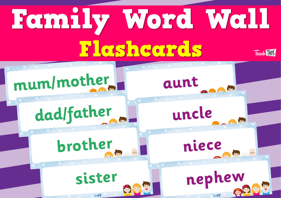 Family Word Wall Flashcards :: Teacher Resources and Classroom Games ...