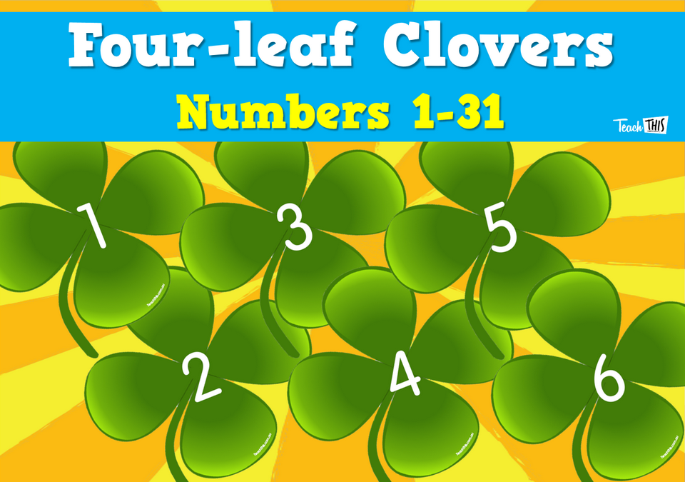 Four-leaf Clovers Numbers 1-31 :: Teacher Resources and Classroom Games ...