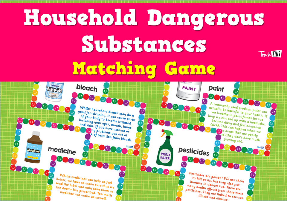 Household Dangerous Substances - Matching Game :: Teacher Resources and ...