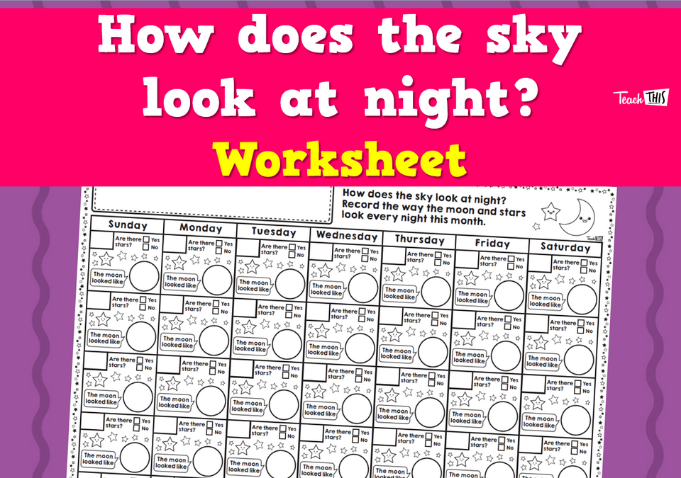 How does the sky look at night? - Worksheet :: Teacher Resources and ...