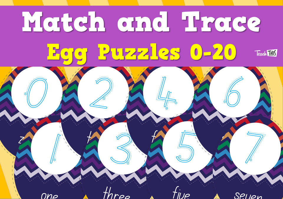 Match and Trace Egg Puzzles 0-20 :: Teacher Resources and Classroom ...