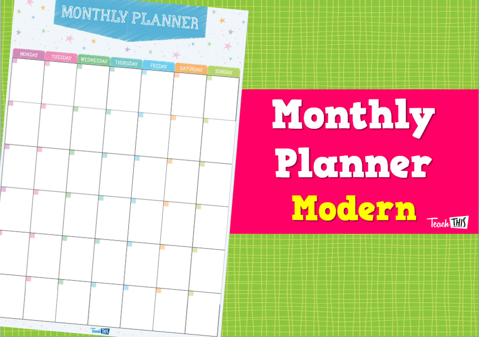 Monthly Planner - A3 Portrait 1 :: Teacher Resources and Classroom ...