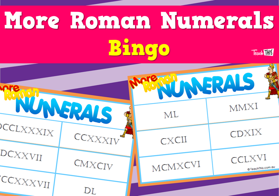 More Roman Numerals Bingo :: Teacher Resources and Classroom Games ...
