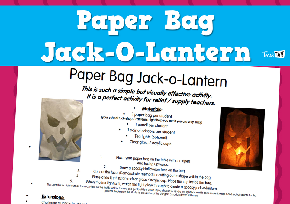 Paper Bag Jack-o-Lantern :: Teacher Resources and Classroom Games ...