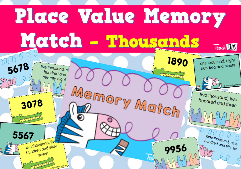 Place Value Memory Match - Thousands :: Teacher Resources and Classroom ...