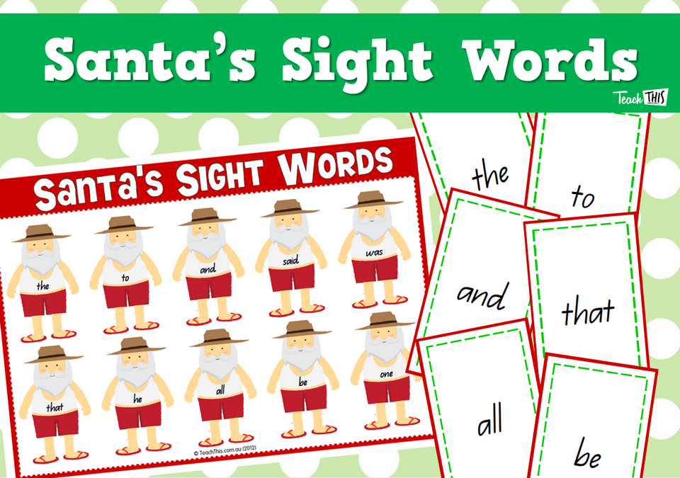 Santa's Sight Words :: Teacher Resources and Classroom Games :: Teach This