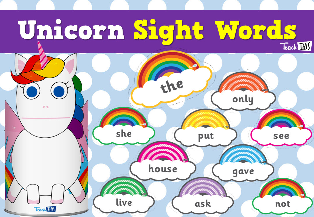 Sight Words - Unique Unicorn Rainbows Game :: Teacher Resources and ...