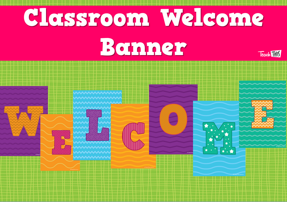 Welcome Banner - White :: Teacher Resources and Classroom Games ...