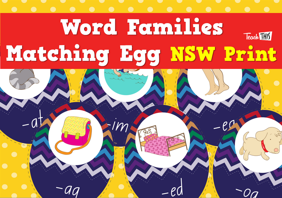 Word Families Matching Eggs - NSW Print :: Teacher Resources and ...