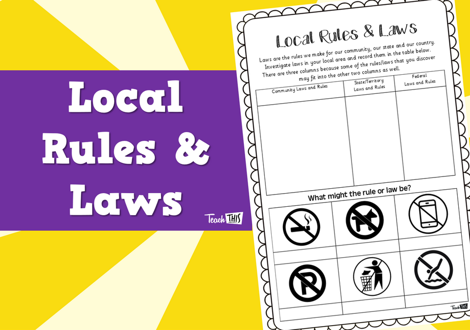 Local Rules & Laws - Worksheet :: Teacher Resources and Classroom Games ...
