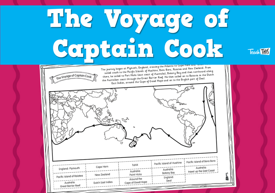 The Voyage of Captain Cook - Worksheet :: Teacher Resources and ...
