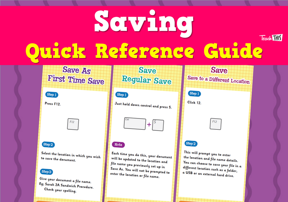 Saving - Quick Reference Guide :: Teacher Resources and Classroom Games ...