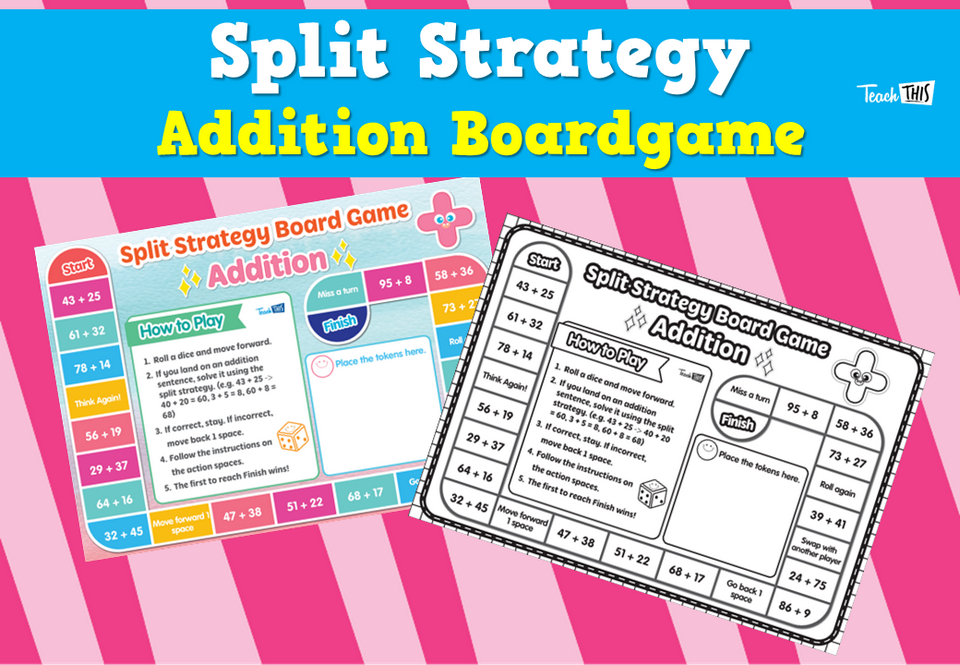 Split Strategy - Addition Boardgame :: Teacher Resources and Classroom ...