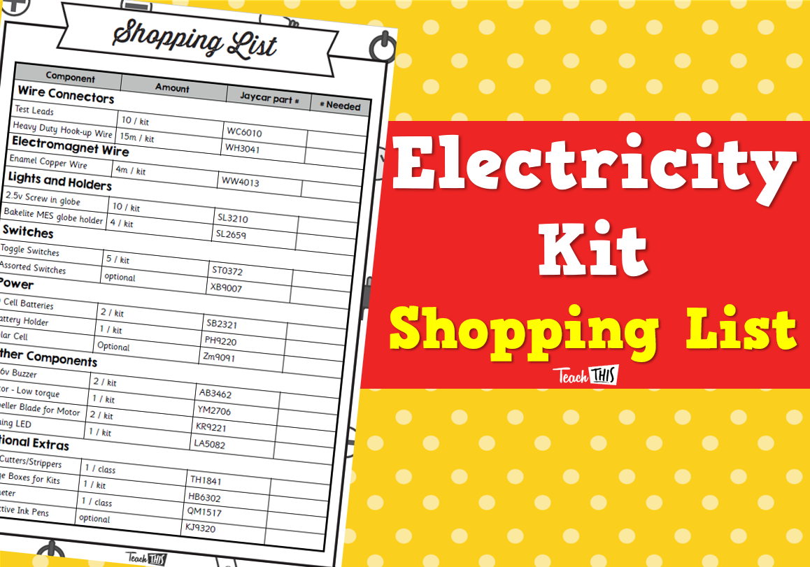Electricity Kit - Shopping List :: Teacher Resources and Classroom ...