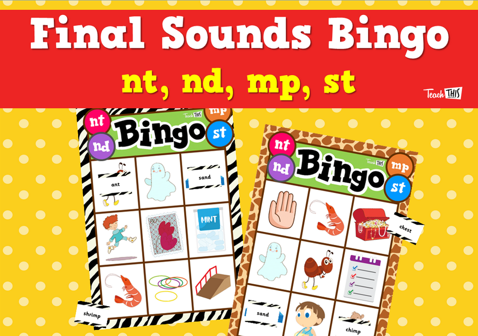 Final Sounds Bingo - nt, nd, mp, st :: Teacher Resources and Classroom ...