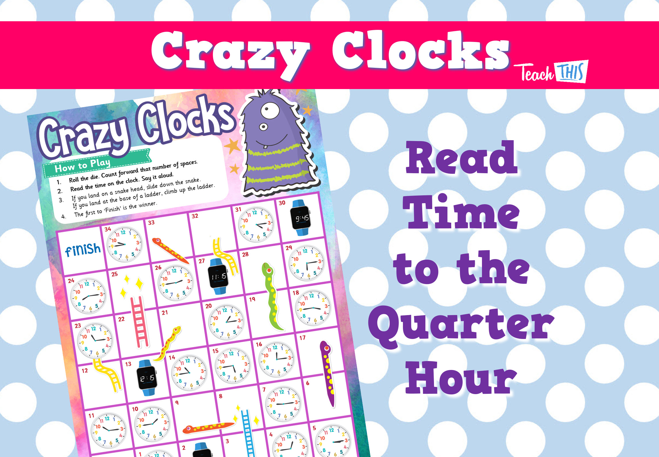 Crazy Clocks - Quarter Past and Quarter To :: Teacher Resources and ...