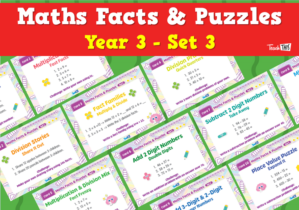 Maths Facts & Puzzles – Year 3 - Set 3 :: Teacher Resources and ...