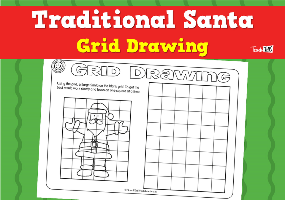 Grid Drawing - Traditional Santa :: Teacher Resources and Classroom ...