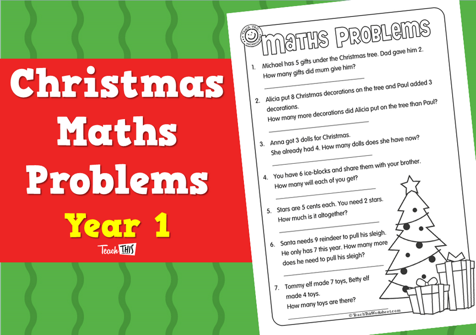 Christmas Maths Problems - Yr 1 :: Teacher Resources and Classroom ...