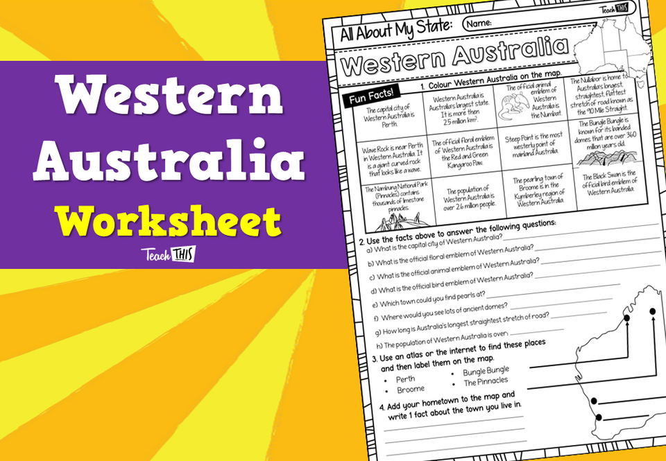Western Australia - Worksheet :: Teacher Resources and Classroom Games ...